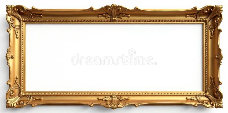 Simple Antique Gold Frame, Clean Lines, Isolated , Classic Frame ...