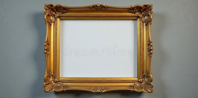 Simple Antique Gold Picture Frame, Clean Lines , Vintage, Gold Tone ...