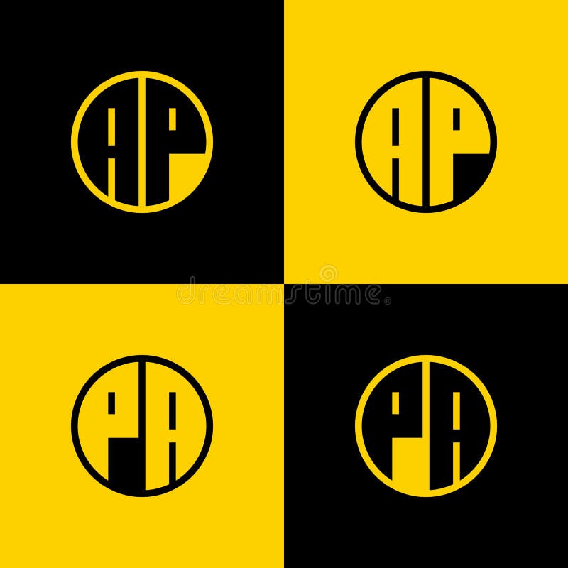 Simple AP and PA Letter Circle Logo Set, Suitable for Business with PA ...