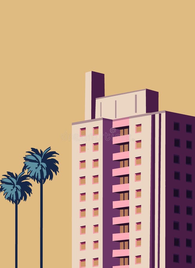 Simple Apartment Building Illustration Stock Illustration ...