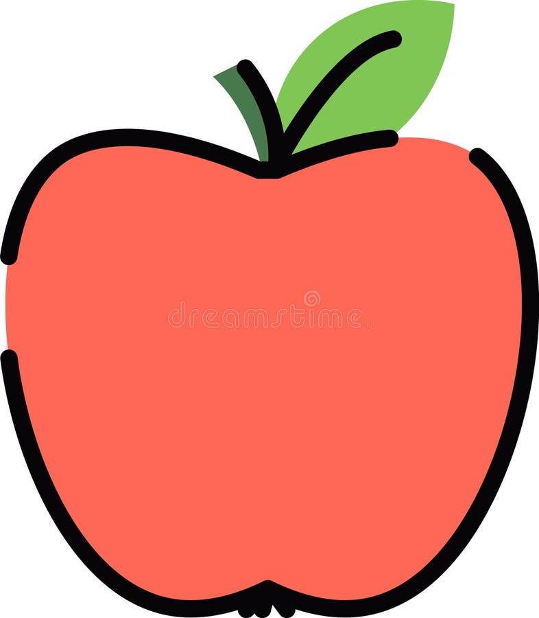 Simple Apple with Leaf stock illustration. Illustration of healthy ...