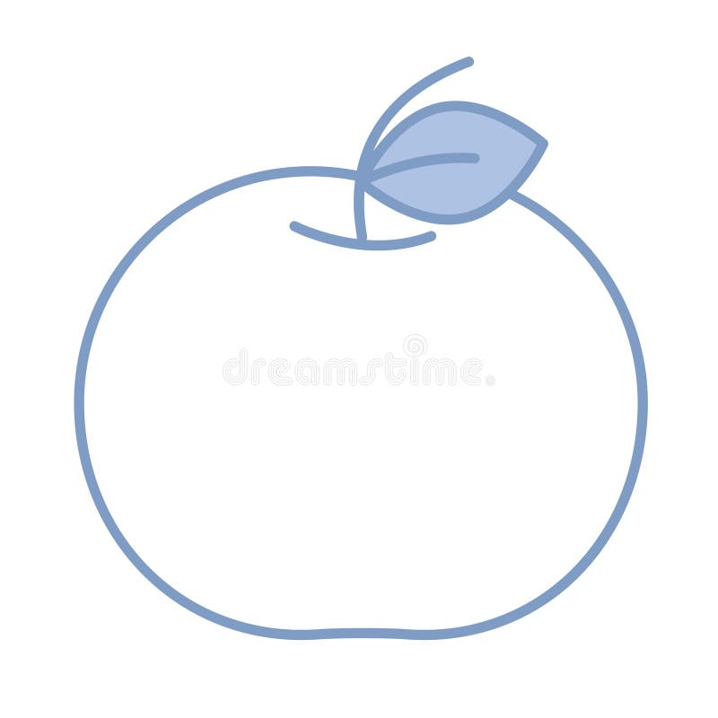 Simple Apple with Leaf. Vector Stock Vector - Illustration of natural ...
