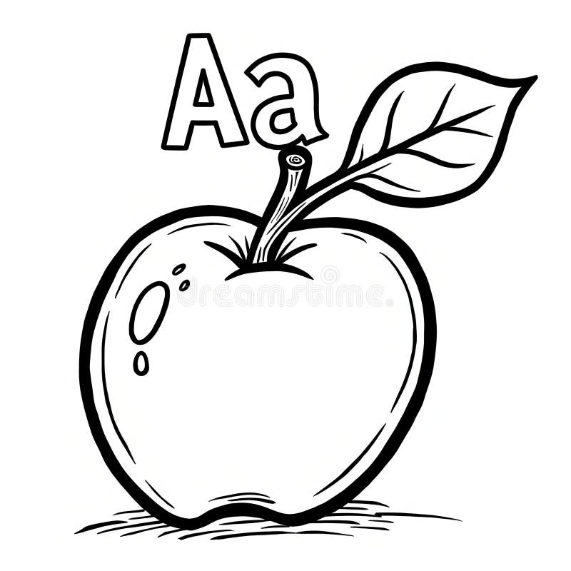 Simple Apple with Letter a Educational Design Stock Illustration ...