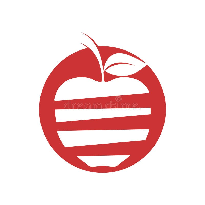 Simple Apple Fruit Icon with Golden Ratio Stock Vector - Illustration ...