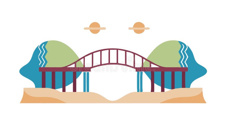 Simple Arch Bridge, Connecting Two Points, Vector Design Generative AI ...