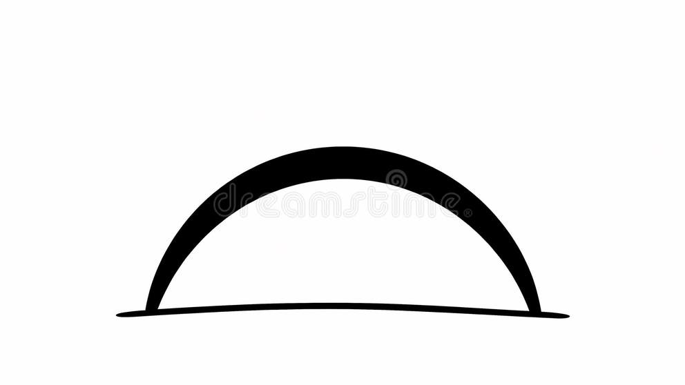 Simple Arch Shape Black Line Illustration on White Background Design ...