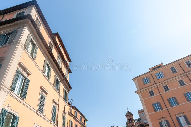 Simple Architecture of European Blocks of Apartments in Rome Stock ...