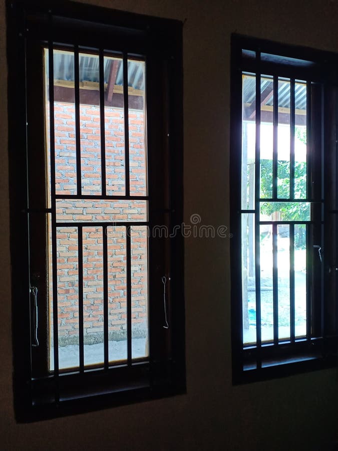 Simple Architecture Window in Indonesian House Stock Image - Image of ...
