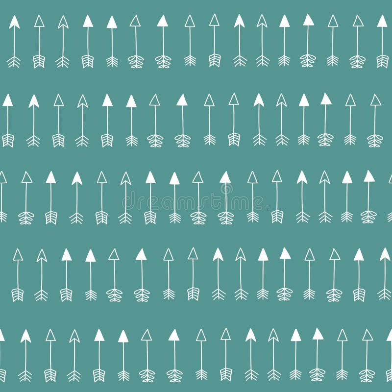Simple Arrow Doodle Repeat Pattern Design Stock Vector - Illustration ...
