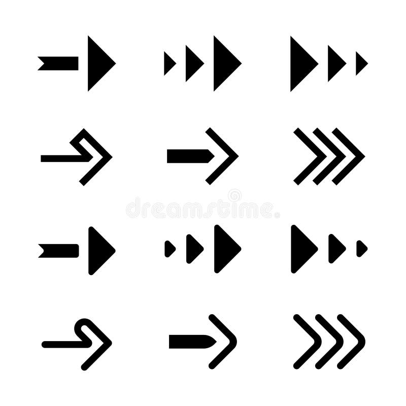 Simple arrow flat set. stock vector. Illustration of element - 117811947