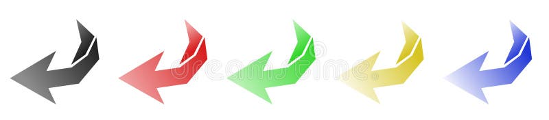 Simple Arrow Icon. Modern Gradient Turn Arrows. Set of Icons with ...