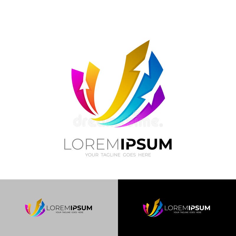 Simple Arrow Logo with Colorful Design Technology Stock Vector ...