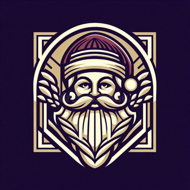 Simple Art Deco Santa Claus Logo Stock Photo - Image of claus, logo ...