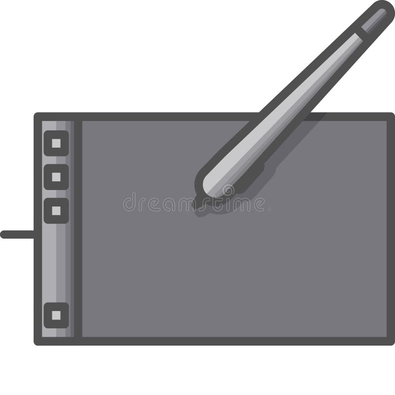 Simple Artistic and Hobby Vector FlatÂ Icon. Graphic Tablet for Digital ...