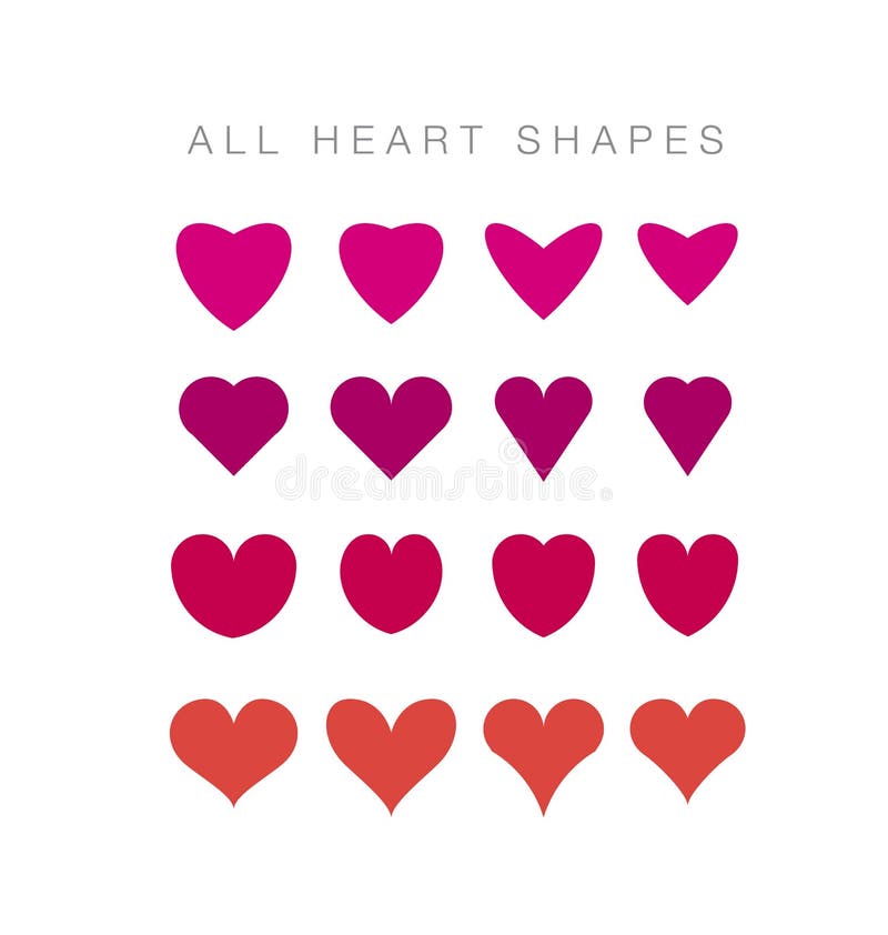 Simple Assorted Valentine Hearts. Stock Vector - Illustration of frame ...