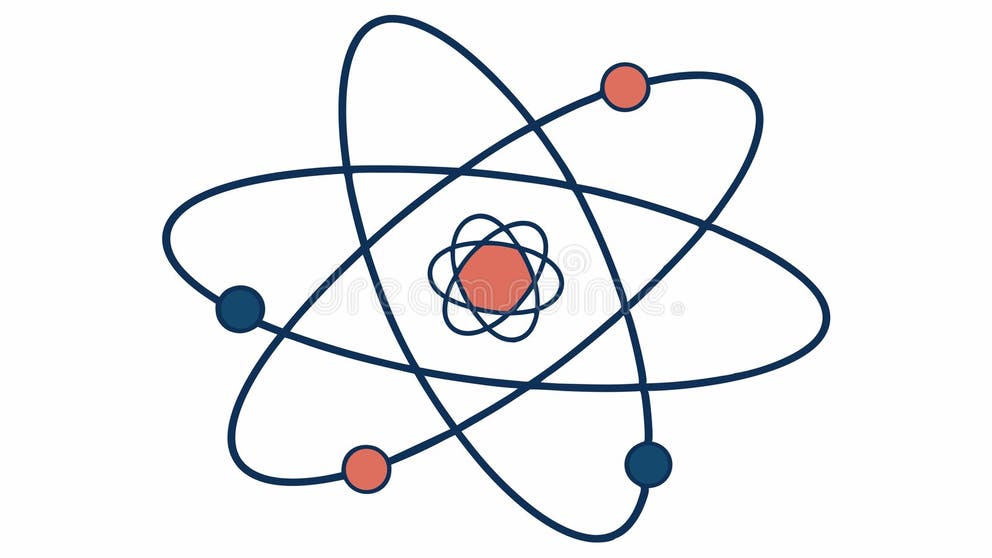 Simple Atom Structure with Electrons Symbol, Vector Design Generative ...
