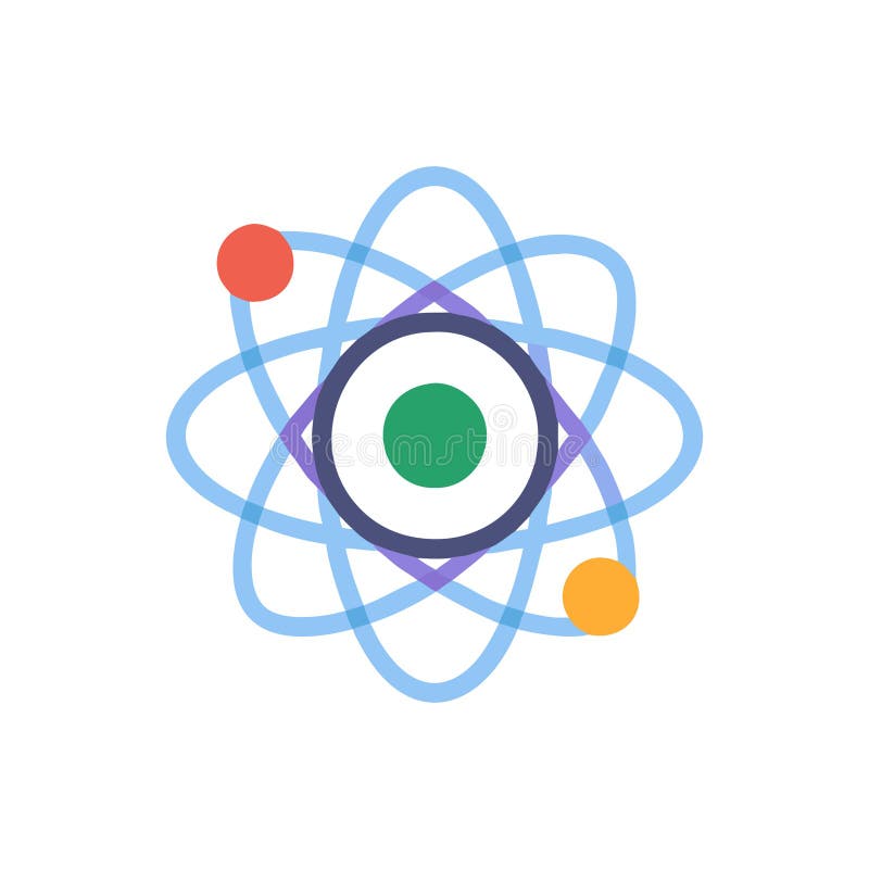 Simple Atom Symbol Icon for Learning Stock Photo - Illustration of ...