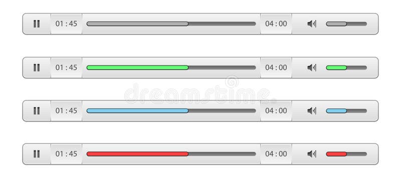 A simple audio player bar. stock vector. Illustration of sound - 96794705