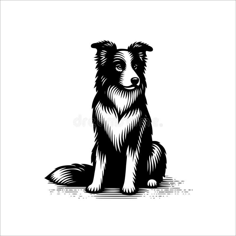 Simple Australian Shepherd Sitting Vintage Retro Vector Icon Design. Stock Vector - Illustration ...
