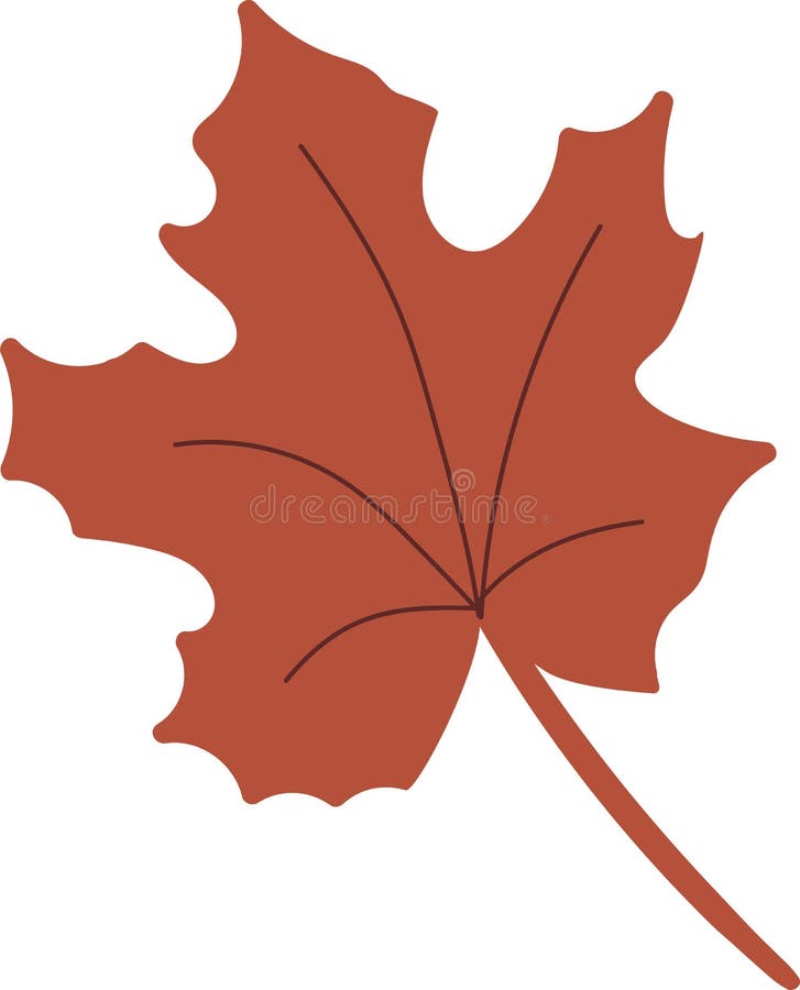 Simple Maple Leaf in Red Color. Autumn Design Element. Vector Plant ...