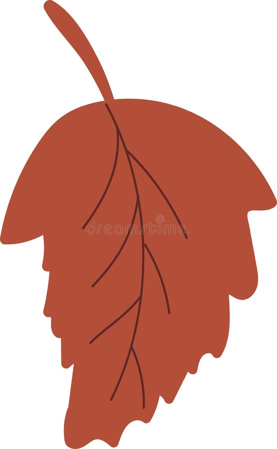 Simple Autumn Leaf in Red Color. Autumn Design Element. Vector Red ...