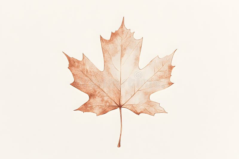 Simple Autumn Maple Leaf Illustration on White Background Stock Image ...