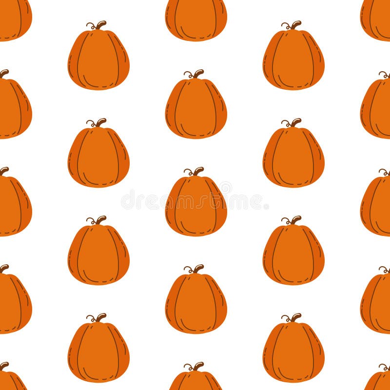 Simple Autumn Pumpkin Seamless Pattern. Harvest Background Stock Vector - Illustration of ...