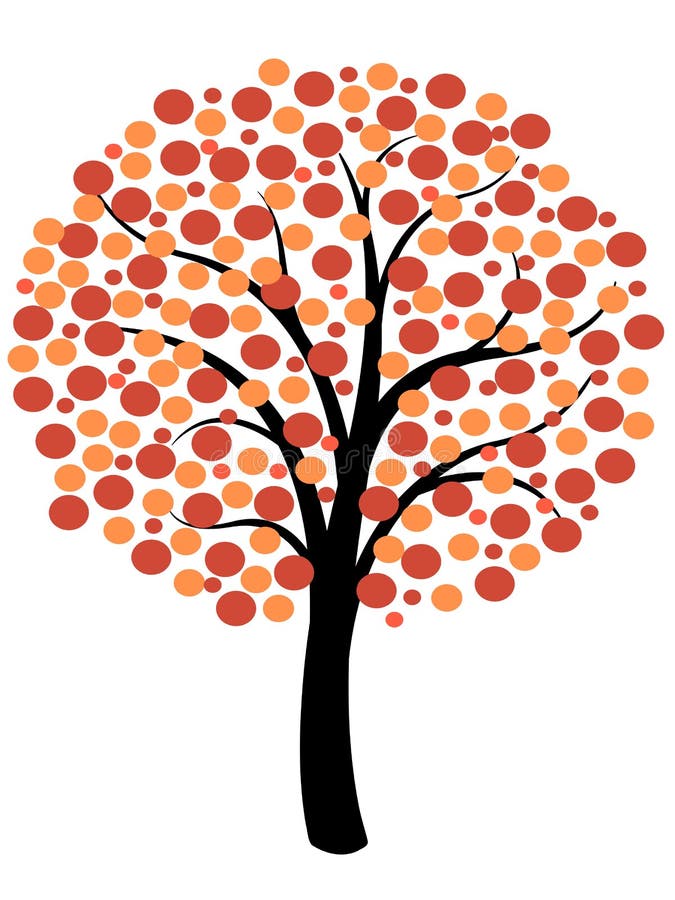 Simple autumn tree stock vector. Illustration of nature - 47664437