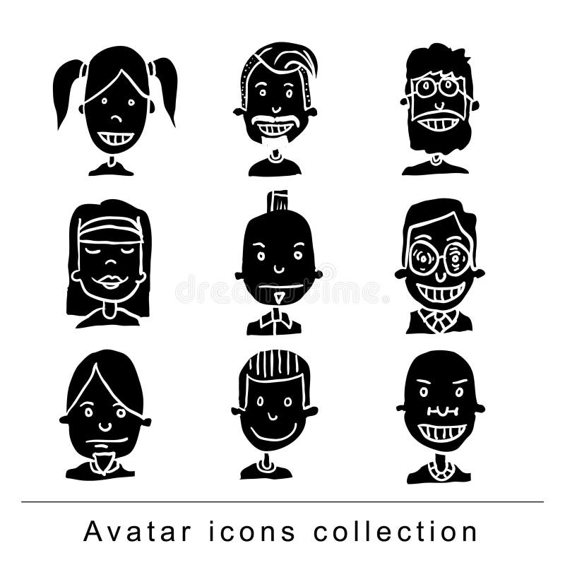 Simple Avatar Icon, Vector Illustration Silhouette Black. Stock Vector ...
