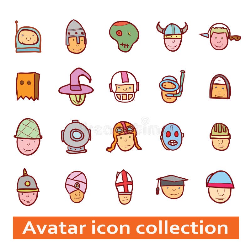 Simple Avatar Icons Set, Vector. Stock Vector - Illustration of design ...