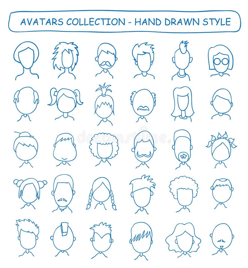 Simple Avatar Icons Set, Vector. Stock Vector - Illustration of ...
