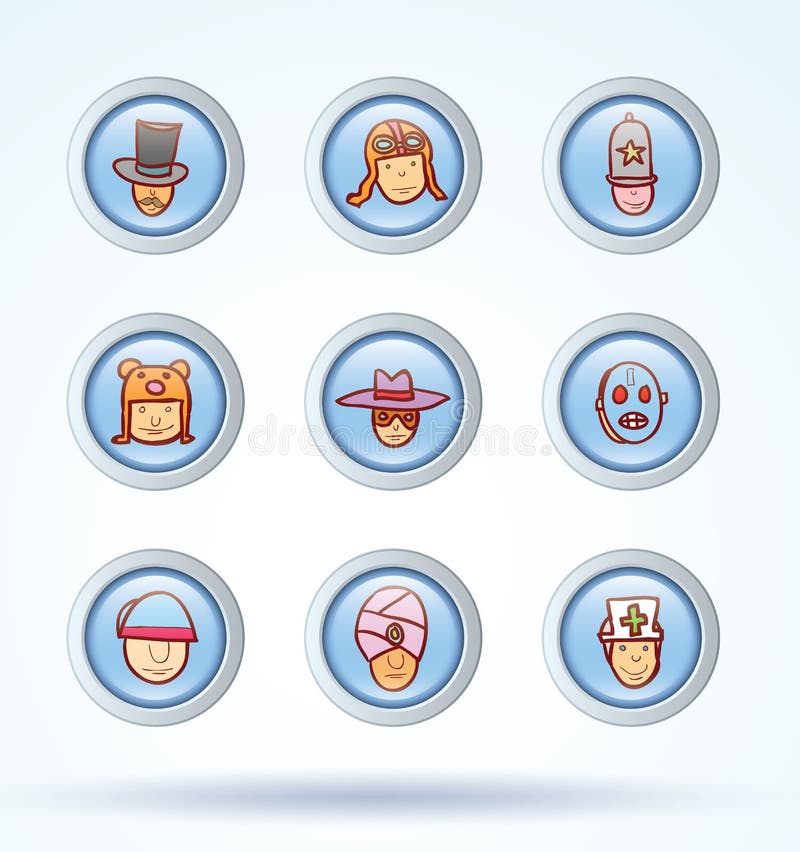 Simple Avatar Icons Set, Vector. Stock Vector - Illustration of person ...