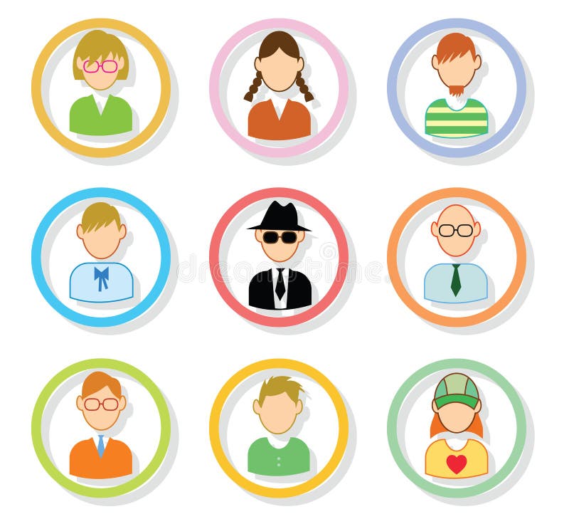 Simple Avatar Icons Set, Vector Illustration Stock Vector ...
