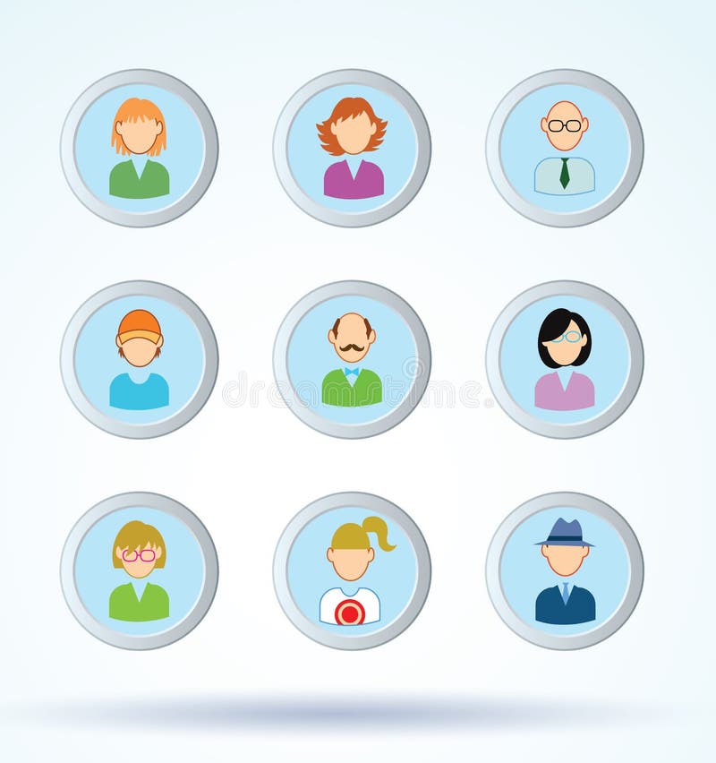 Simple Avatar Icons Set, Vector. Stock Vector - Illustration of avatar ...