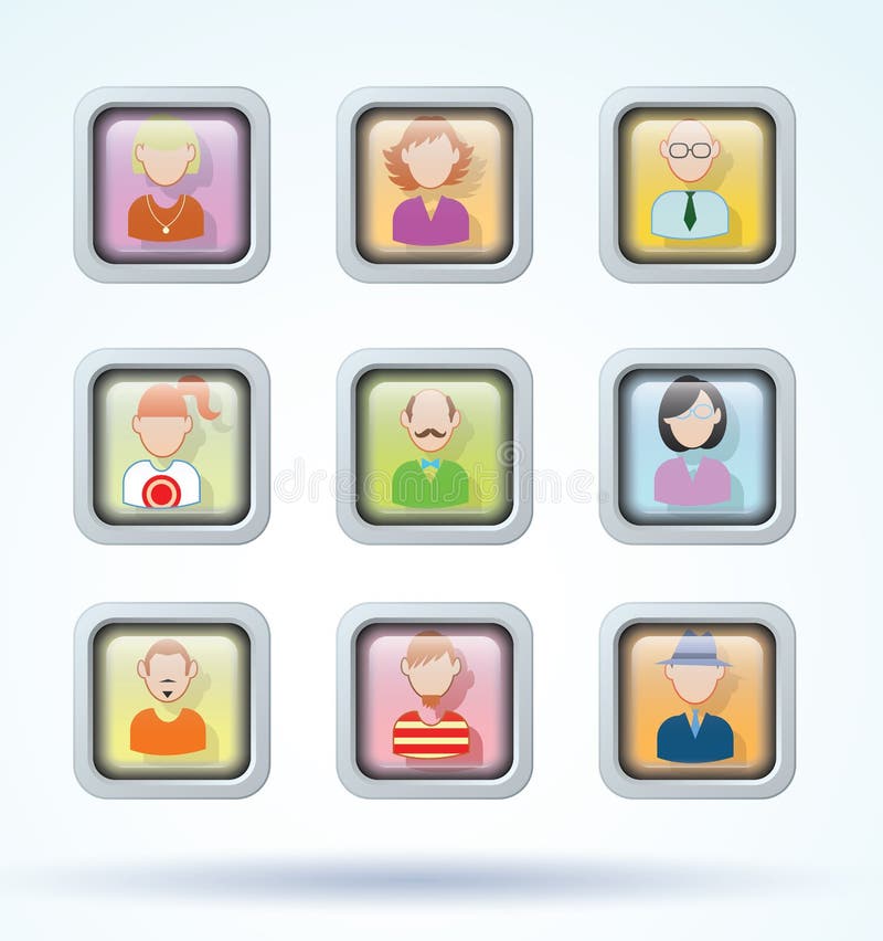 Simple Avatar Icons Set, Vector Illustration Stock Vector ...