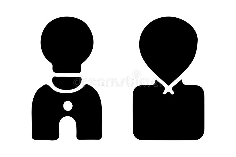 Simple Avatar Silhouette Vector Art Stock Vector - Illustration of girl ...