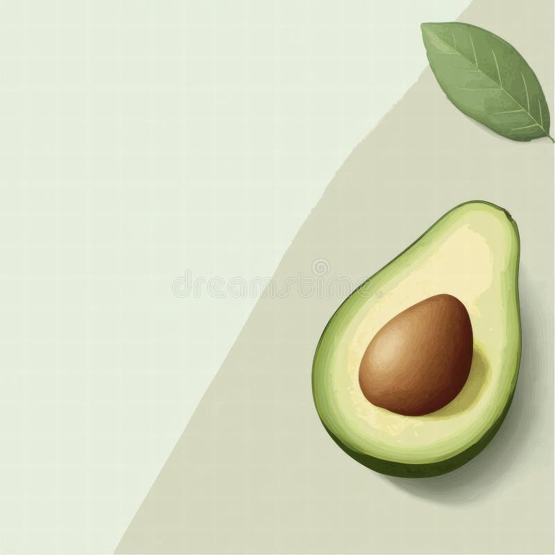 Simple Avocado Design with a Visible Seed on a Soft Background for Mock ...