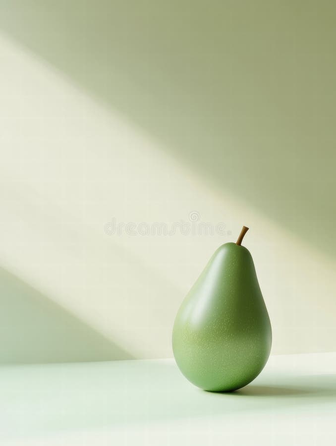 Simple Avocado Shape Featuring a Visible Seed Against a Muted ...