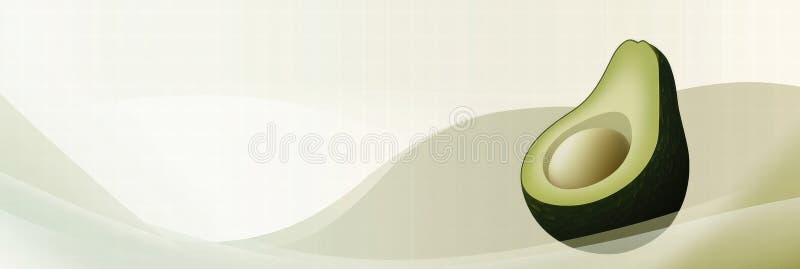 Simple Avocado Shape with Seed on a Light Background Ideal for Text ...