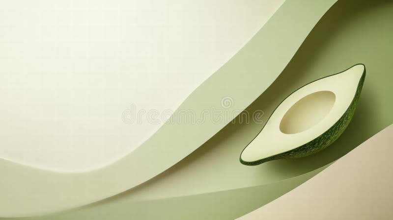 Simple Avocado Shape with Visible Seed on a Pastel Background Perfect ...