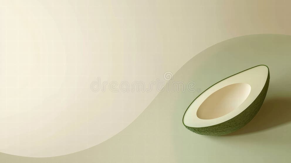 Simple Avocado Shape with a Visible Seed Showcasing a Minimalist Design ...
