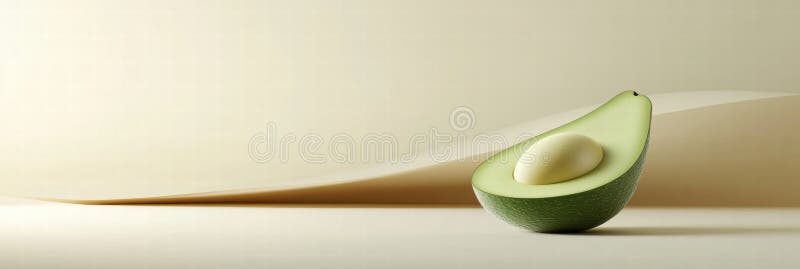 Simple Avocado with Visible Seed on Neutral Background Offering Ideal ...