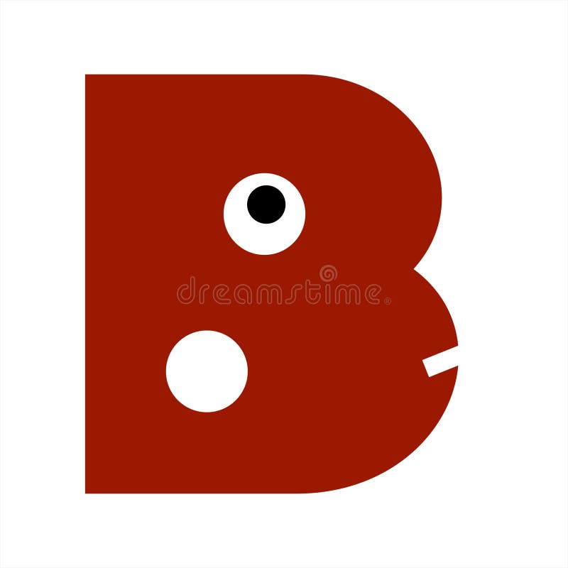 Simple B Red Character and Vector Logo Stock Vector - Illustration of ...