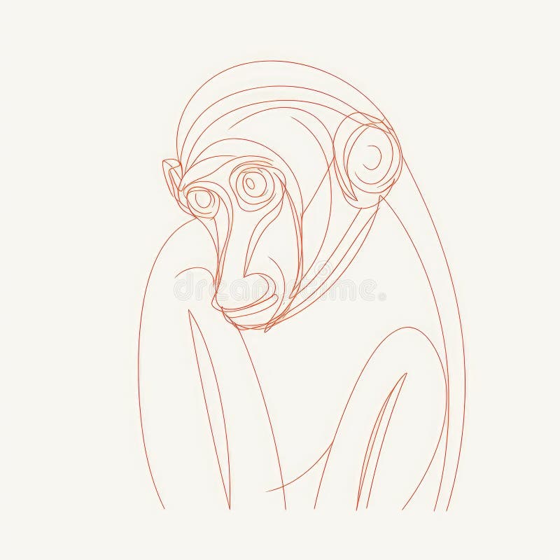 Sketch of a Baboon Isolated Stock Vector - Illustration of animal, logo ...