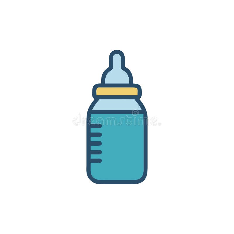 Simple Baby Bottle Icon for Care Stock Illustration - Illustration of ...
