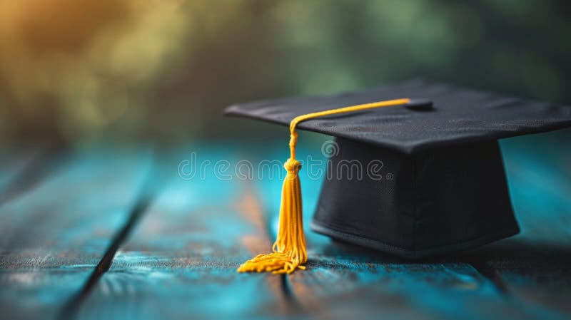A Simple Backdrop Accentuating a Graduation Cap Stock Image - Image of ...