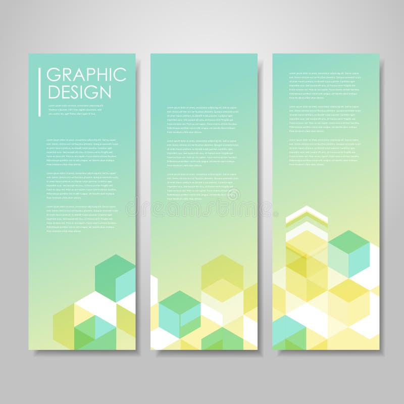Simplicity Hexagon Element Banners Set Stock Vector - Illustration of ...
