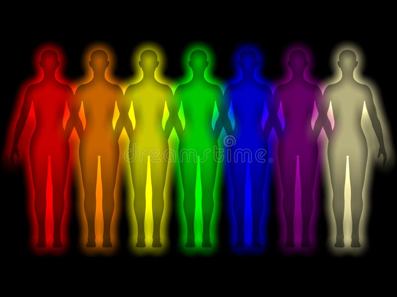 Human Energy Body, Aura, Chakras, Energy, Silhouet Stock Illustration ...