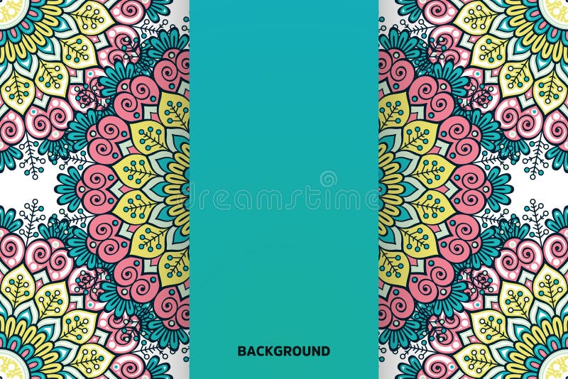 Simple Background with Colorful Indian Mandala Elements Stock Vector ...