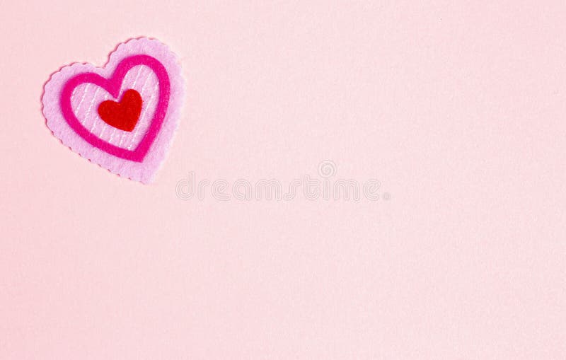 Simple Background with Felt Love Hearts on Pink Background Stock Image ...